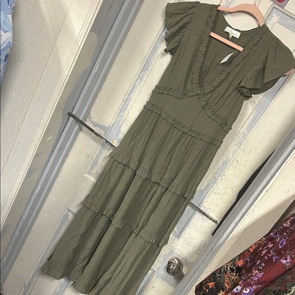 Pinch | Dresses | Pinch Olive Maxi Dress With Ruffle Details | Poshmark